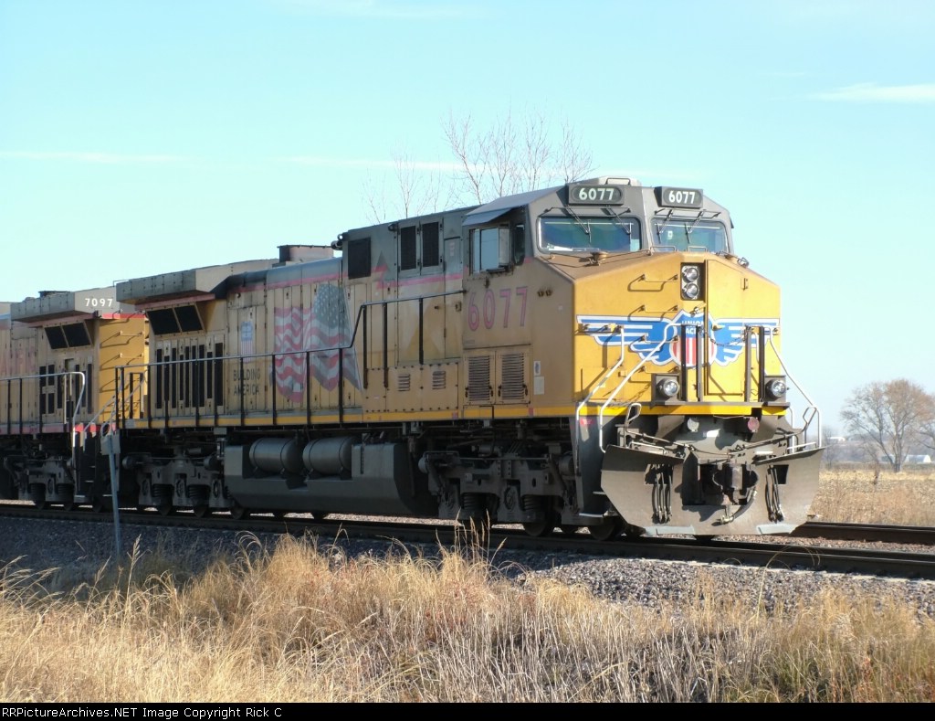 UP 6077 Is Leading Coal Empties WB